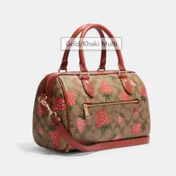 Coach | Bags | Coach Rowan Satchel With Wild Strawberry Nwt | Poshmark